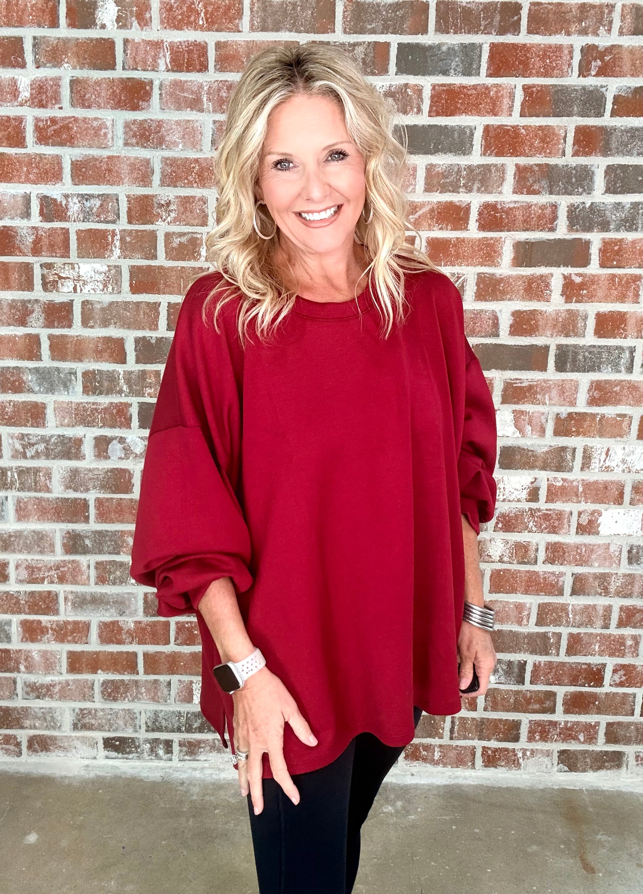 BAXTER TOP - BURGUNDY (PLUS) – Holt & Company, LLC